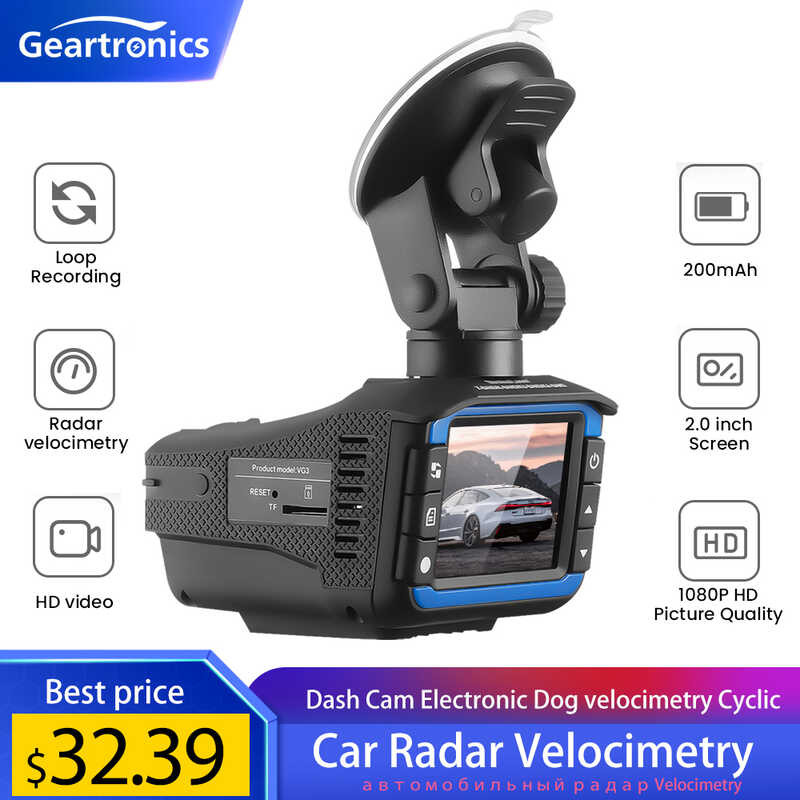 Dash Cam Car Full HD 1080P Dashboard Camera Anti Radar Detector With ...
