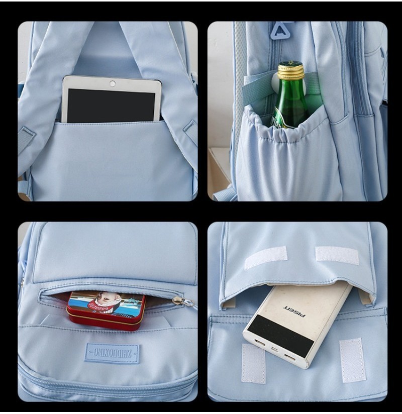 IELGY Nylon Backpack Waterproof Women Large Capacity School Bag ...