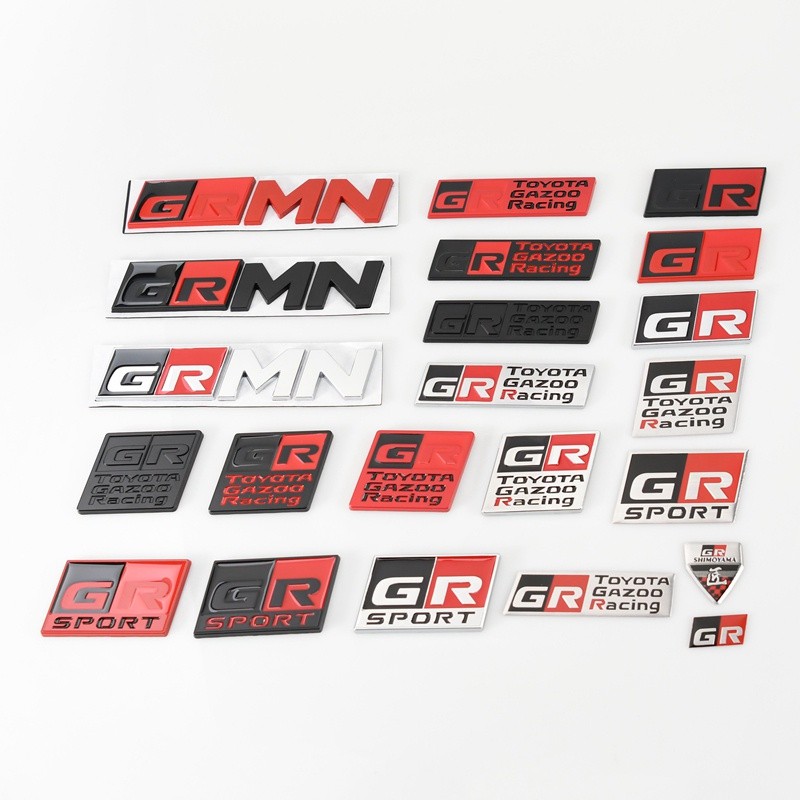3D car stickers GR SPORT logo attached to GAZOO front grille RACING ...