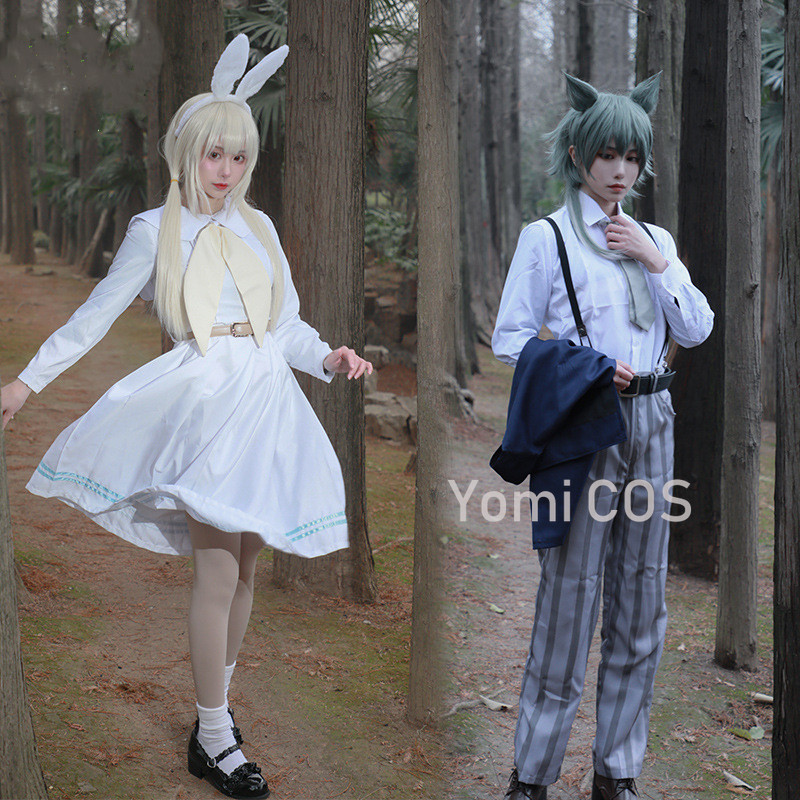 §ˉ Anime Beastars Haru Cosplay Costume White Dress Rabbit Shi Gray Wolf ...