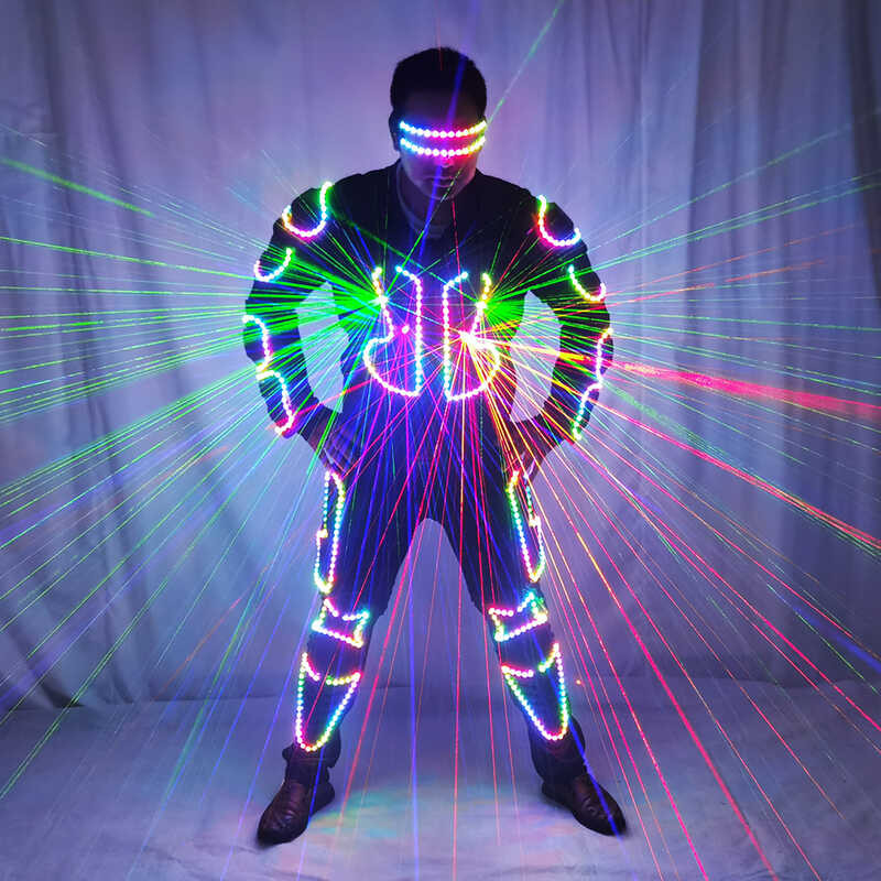 Future LED Robot Dance Armor RGB Laser Suit Festival Celebration Prom ...