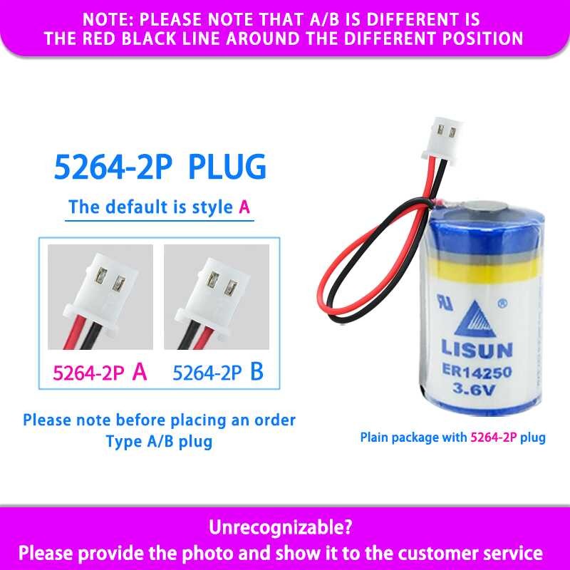 Er14250 LISUN Idagdag 5264-2P Plug Disposable Lithium Battery 3.6V ...