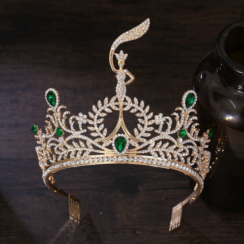 Crystal Baroque Crown Miss World Pageant Crown Dress Performance ...