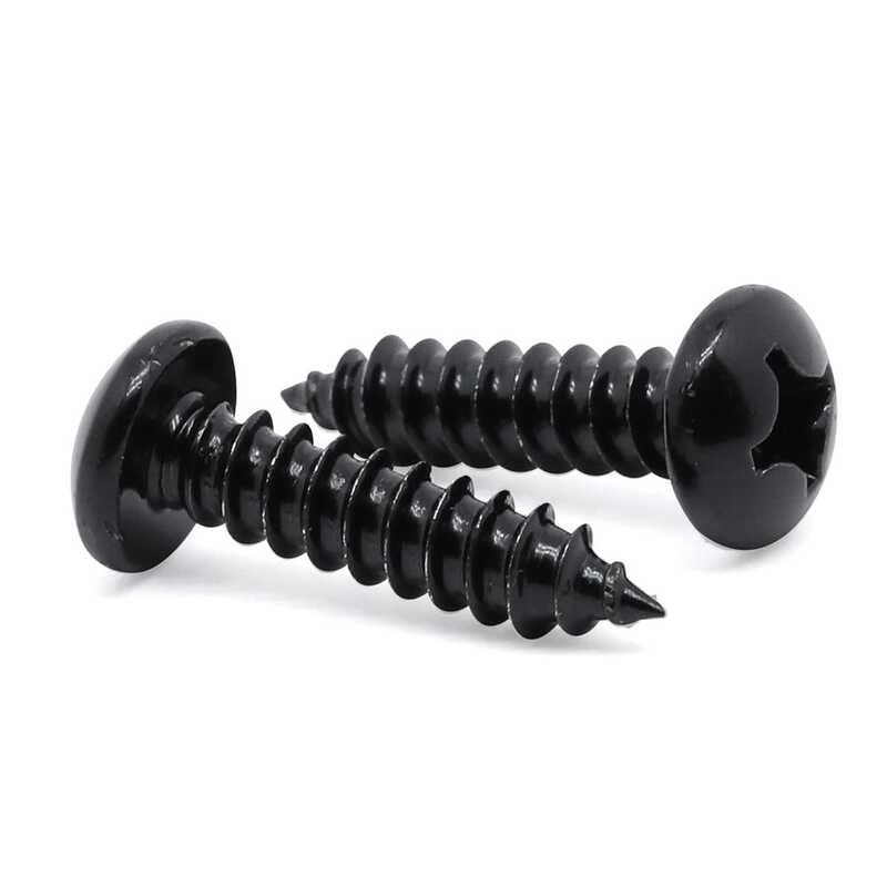 1/2 #8 x "flat head self tapping screws, metal plate wood screws, black oxide, 304 stainless st ...