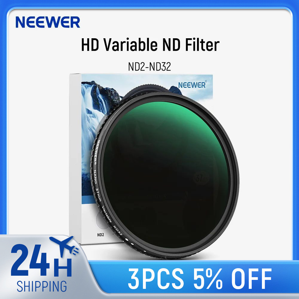 NEEWER HD Variable ND Filter ND2-ND32 No X Cross/Optical Glass/30 Layer ...
