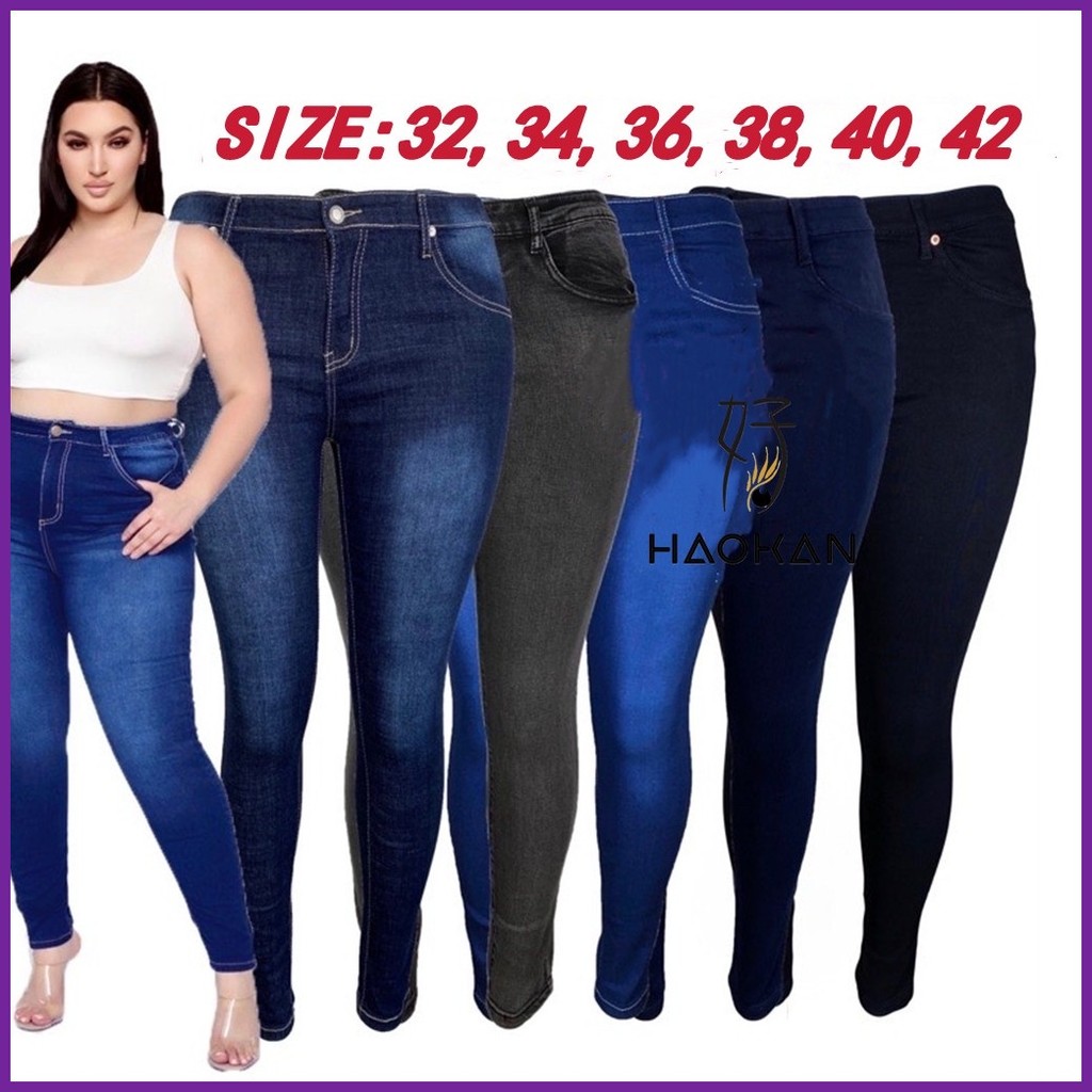 Sexy Plus Size 40 High Waist Stretchable Denim Jeans Skinny Jeans Maong Pants For Women #LP801 ...
