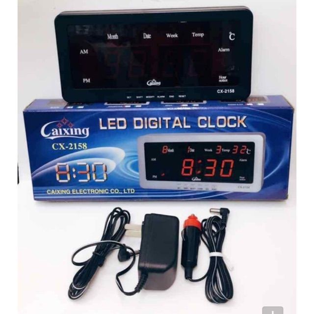 Caixing CX-2158 Digital LED Alarm Clock (Black) | Shopee Philippines