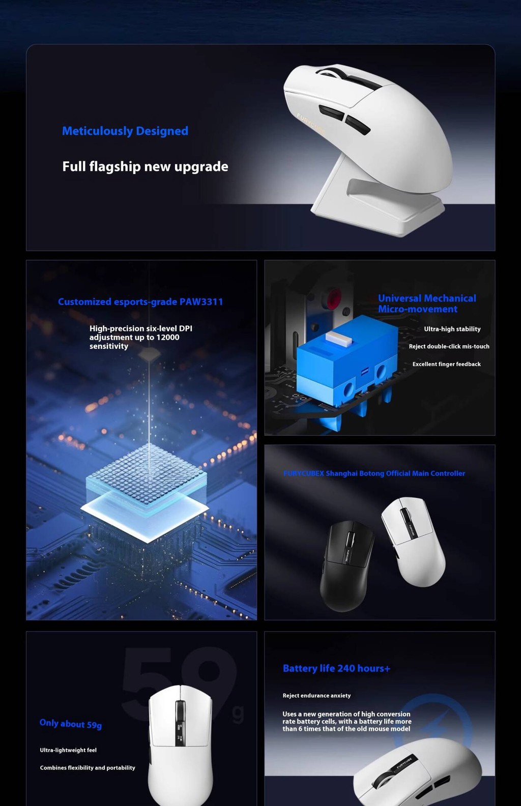 FURYCUBE G9 Digital Mouse E-sports Game the third mock examination PRO ...
