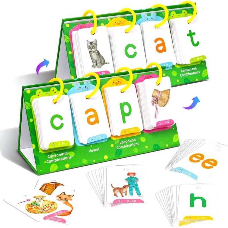129Pcs CVC Word Flip Charts, Double-Sided Short Vowel Words ...