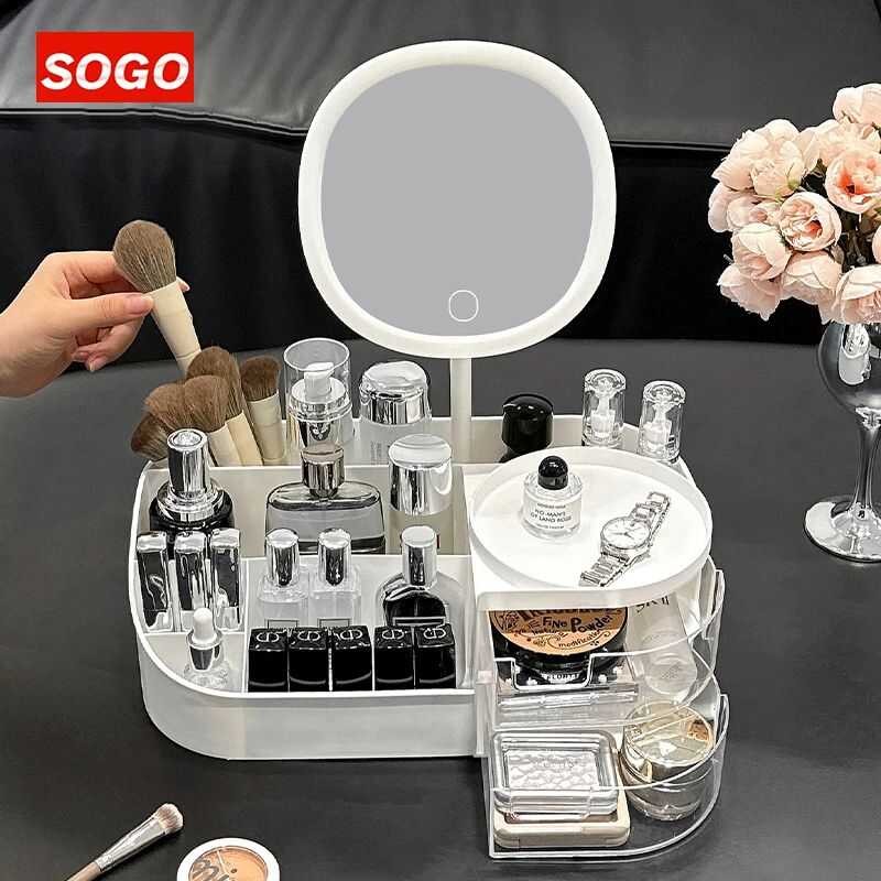 SOGO Make Up With Mirror Multi-Layer Acrylic Cosmetic Skin Care Desktop ...