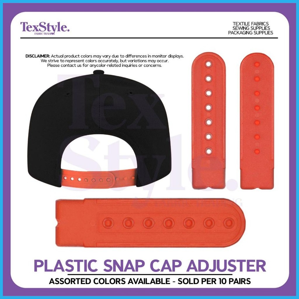 ☂ TEXSTYLE (Sold per 10 Pairs) Colored Plastic Snap Cap Adjuster for ...