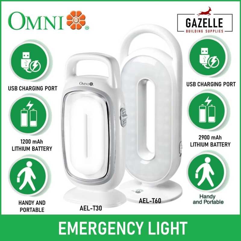 Omni LED Rechargeable Emergency Ael-T30 W/ Night Light Ael-T60 9F7 ...