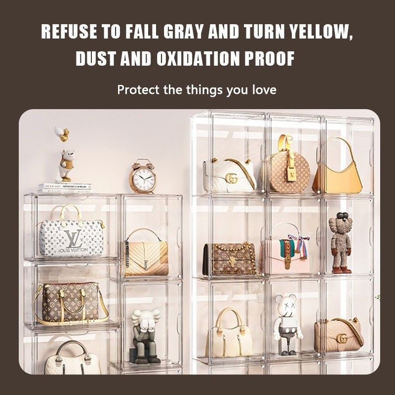 Transparent Acrylic Bag display case Handbag Storage Organizer Magnetic ...