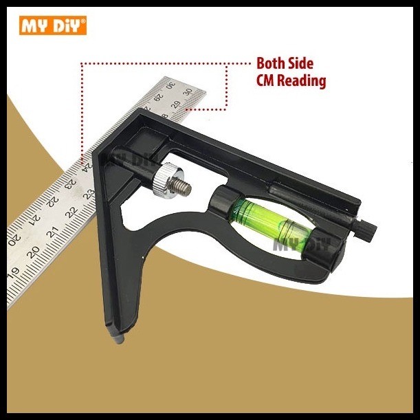 ☎ Heavy Stainless Steel Combination Square Ruler Level Gauge Angle ...