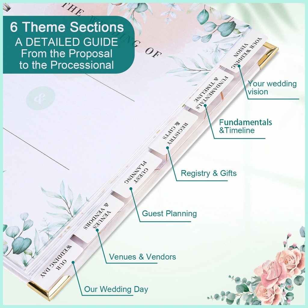 188 Pages Wedding Planner Book 2024 Bride's Wedding Coil Diary Notepad ...