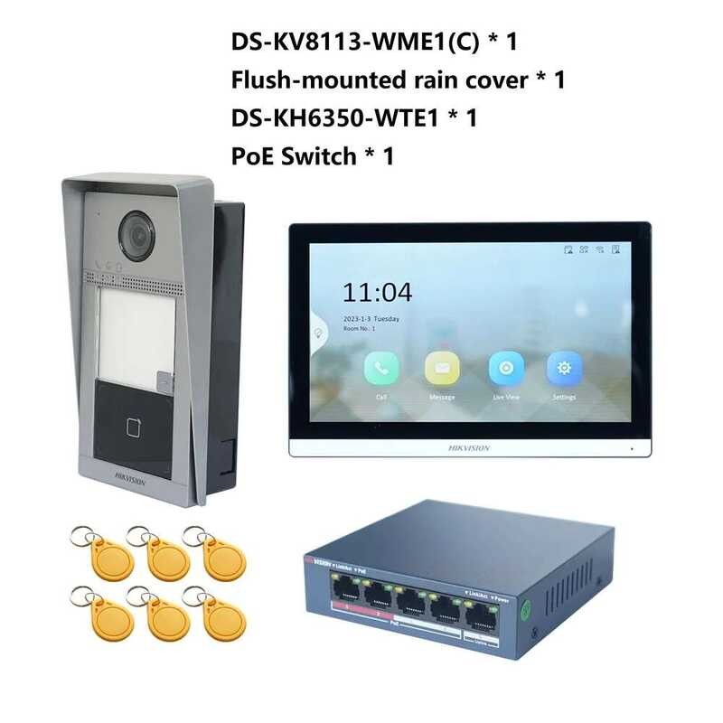 Original HIKVISION Multi-Language POE Video Intercom Kit,Include Ds ...