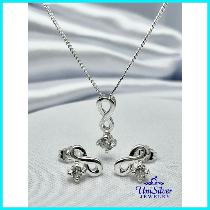 Unisilver 925 Sterling Infinity Set of Jewelry (SET87-1018) | Shopee ...