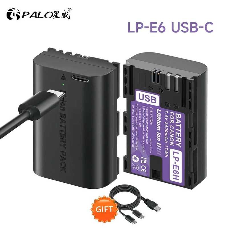 Type-C LP E6 Lpe6 Lp-E6 2400Mah Lp-E6n Battery For Canon II 5D Mark III ...