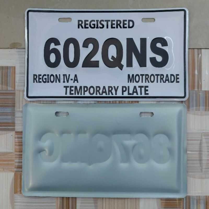 LTO NEW SIZE STANDARD DESIGN TEMPORARY PLATE MOTORCYCLE | Shopee ...