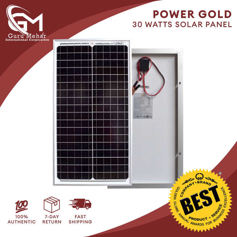 2025 30 Watts (POWER GOLD) - Mono Crystalline Solar Panel for Maximum Efficacy and Savings JKC ...