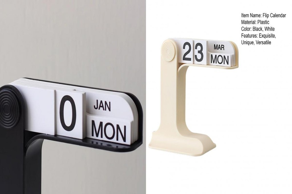 {Bakilili} Flip Calendar Desk Organizer Sleek Desk Date Tracker Modern ...