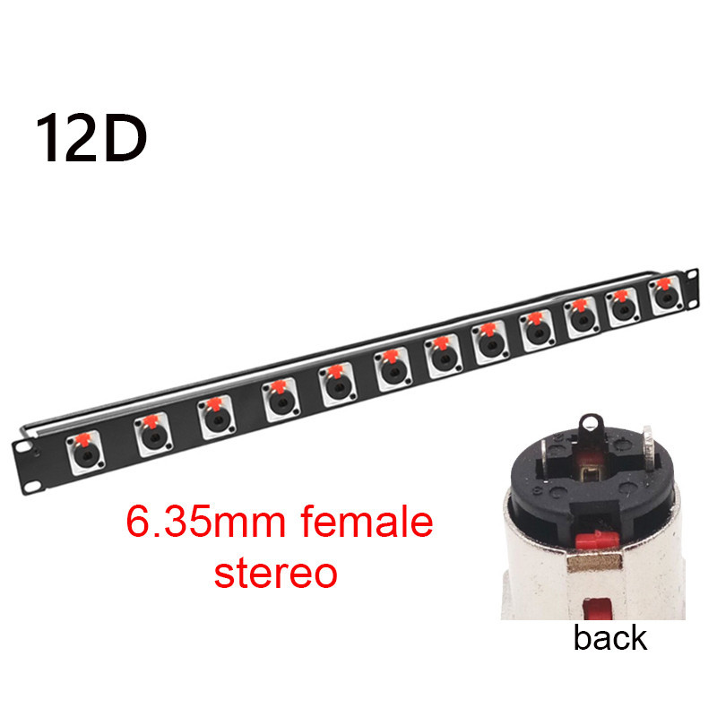 1U 19inch cabinet Rack Mount Patch Panel 8 12Way Channel 6.35mm Jack ...