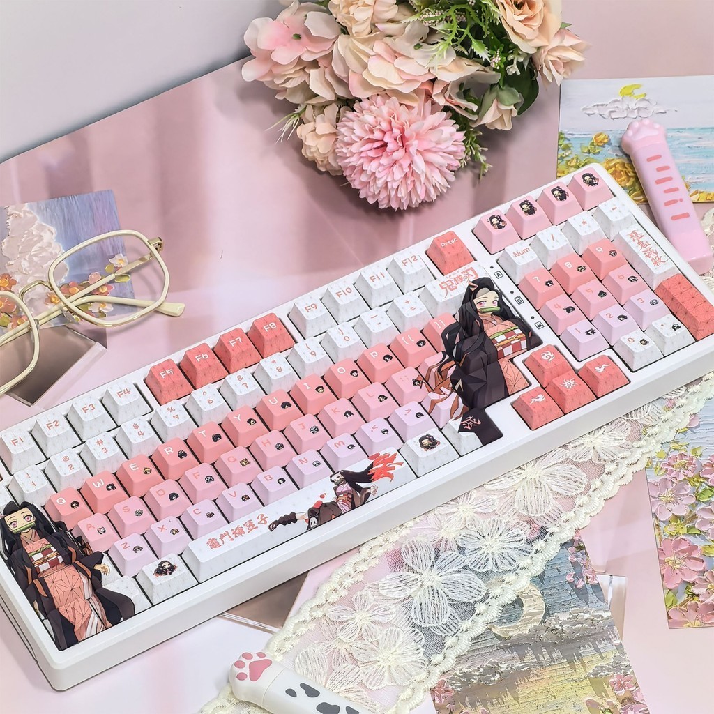 Kamado Nezuko Keycap Cherry Profile PBT Five-sided Dye Sublimation ...