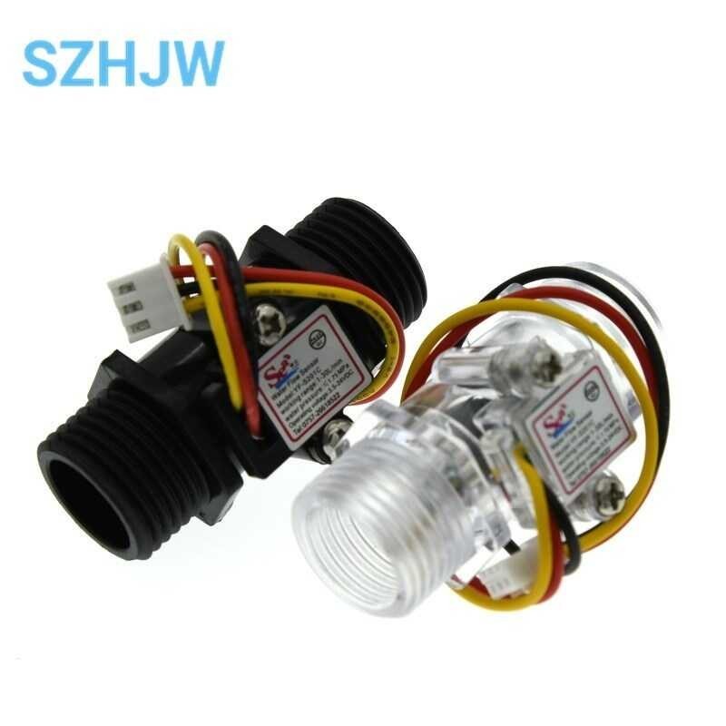 Transparent Black Yf-201C Water Turbine Meter 4 Points Flow Sensor ...