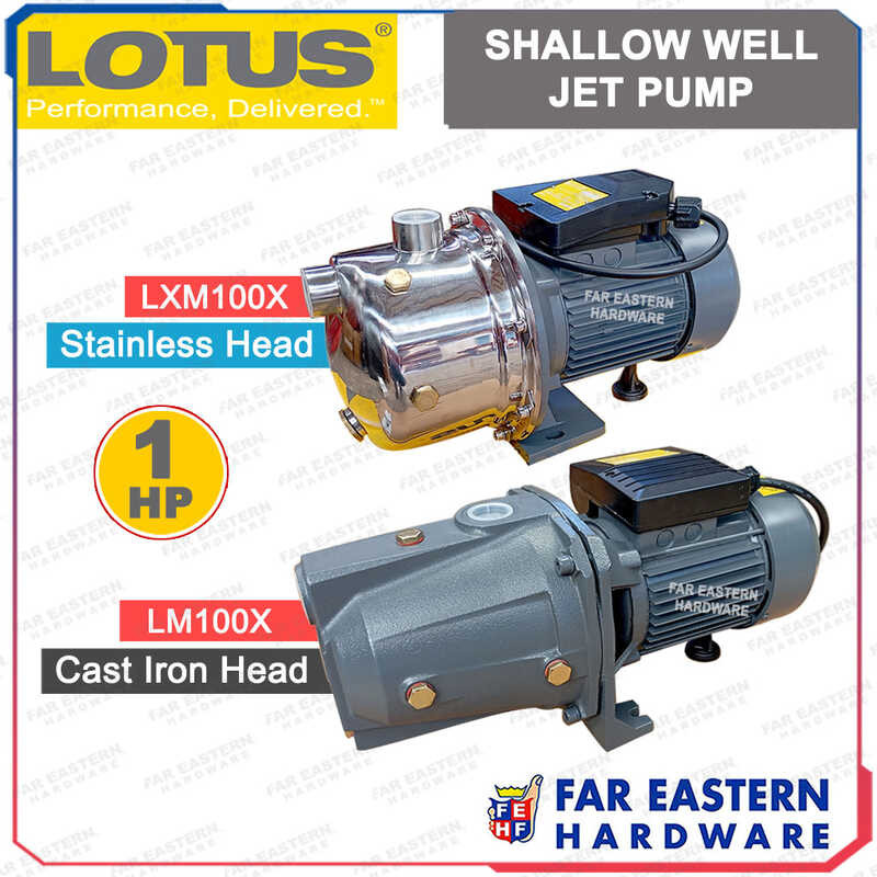 LOTUS Electric Shallow Well Water Motor Pump Jet Type 1Hp | 1/2Hp ...