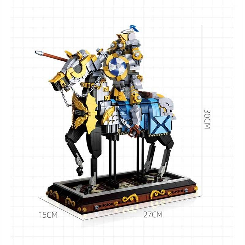DIY Jj9050 Large-Scale Assembly Medieval Knight Building Block ...