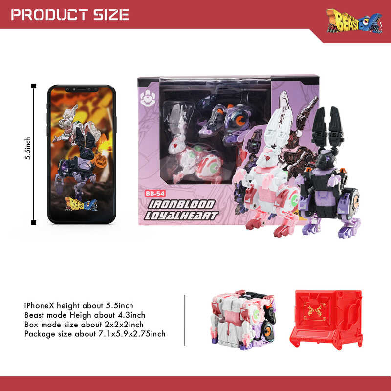 52Toys Beastbox Bb-54 Ironblood&Loyalheart Deformation Action Figure ...