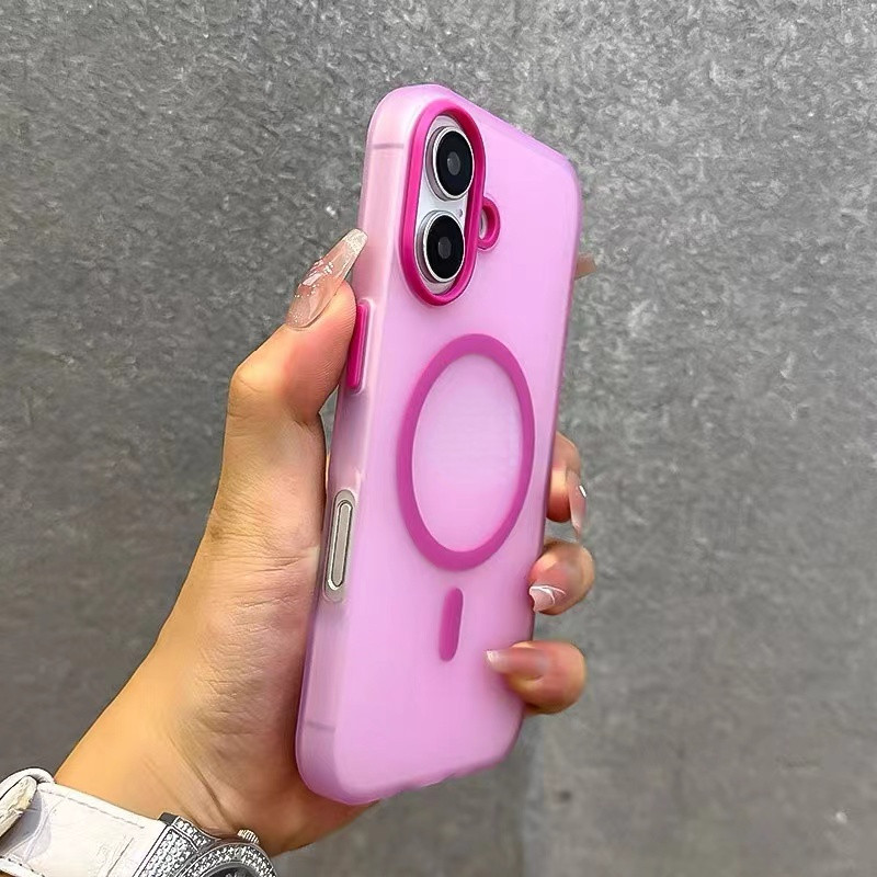 Luxury Jelly Color Frosted Magnetic Soft Phone Case for iPhone 16 Pro ...