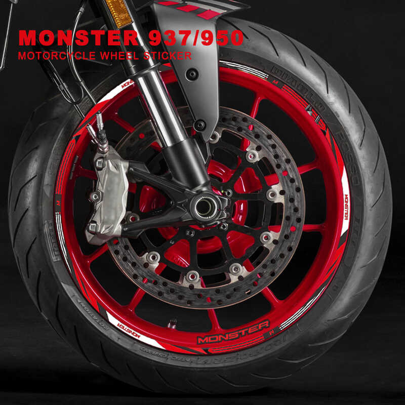 Motorcycle Wheel Sticker Waterproof Hub Decal Rim Stripe Tape 17 Inches ...
