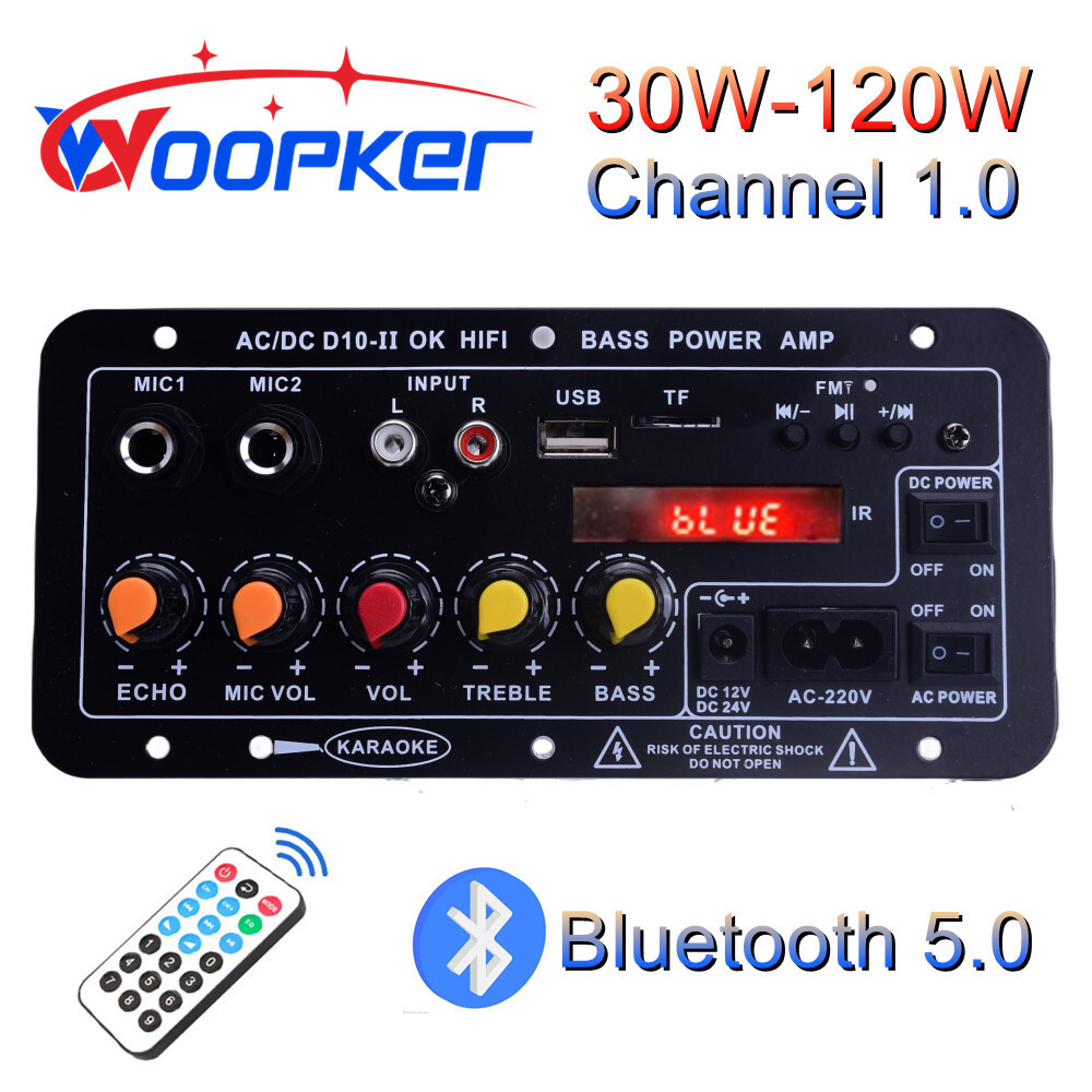 D10-II Digital Bluetooth Amplifier Board Subwoofer Dual Microphone ...