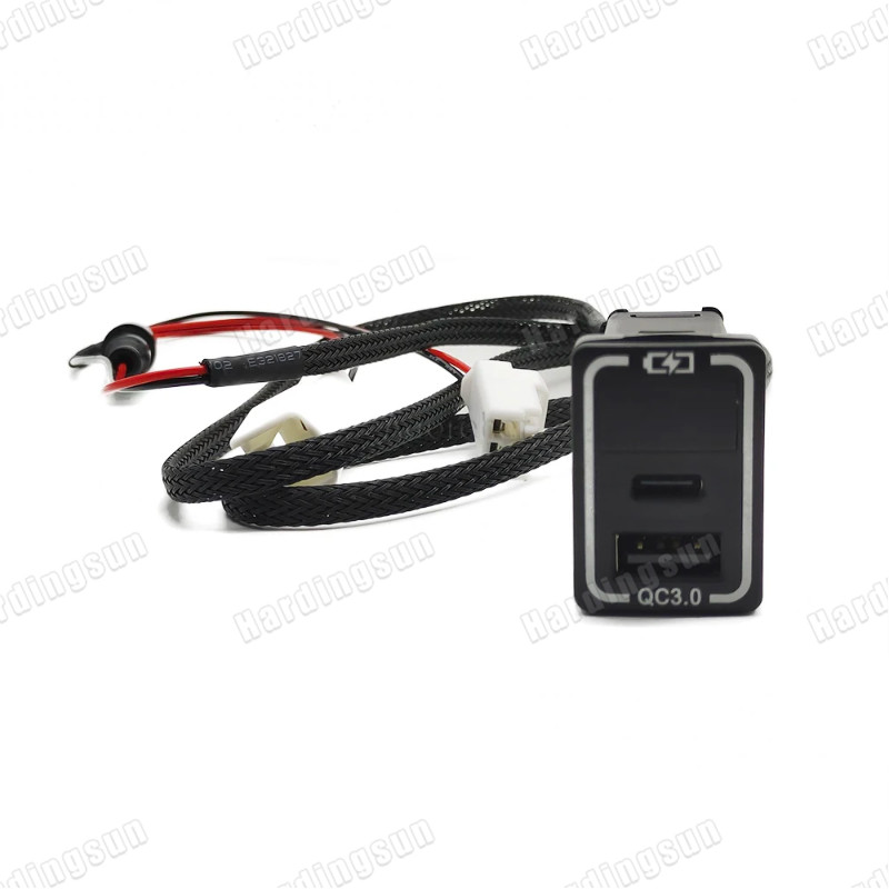 Car USB Port QC3.0 Fast Charger TYPE-C PD Interface Socket Adapter For ...