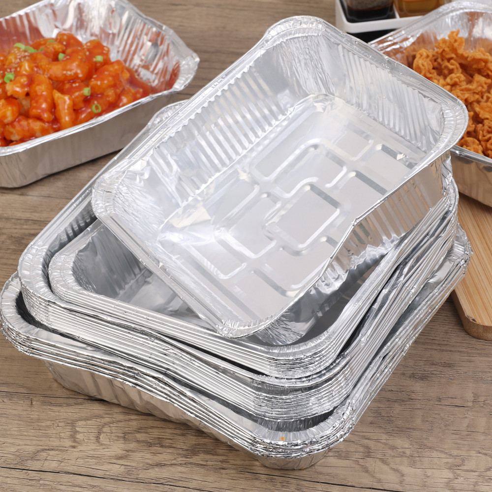 10 Pcs Disposable Square Aluminum Foil Tinfoil Box - Portable Air Fryer ...