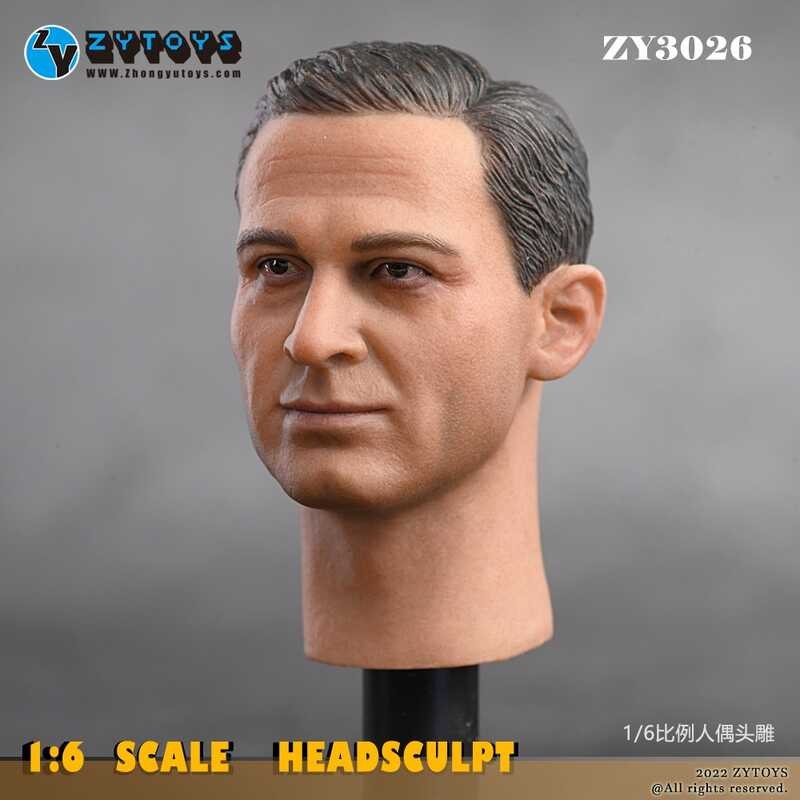 3B ZYTOYS 1:6 Zy3026 Male Soldier Head Carving Model WWII World War II ...