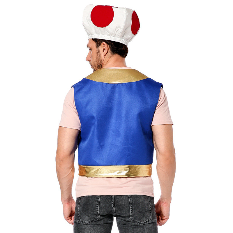 Super Mario Bros Toad Cosplay Costume For Men Adult Halloween Christmas ...