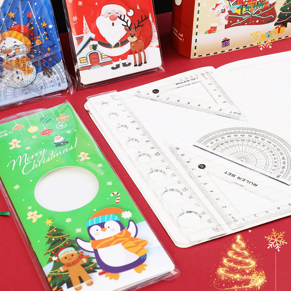 2 Sets Random Christmas Theme Transparent Plastic Straight Ruler - Math ...