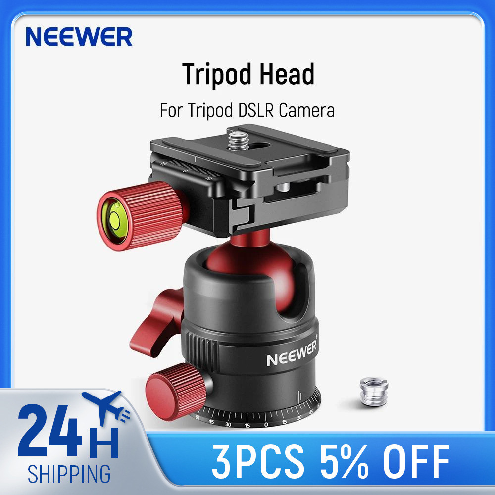 NEEWER Tripod Head, 360° Rotating Panoramic Ball Head with 1/4” Quick ...