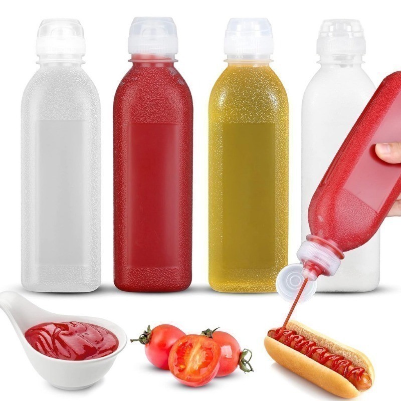 Plastic Liquid Seasoning Squeeze Bottle Kitchen Condiments Bottle Soy ...