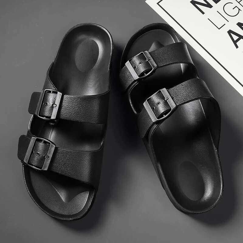 4B Men's Straight Line Slippers Plastic EVA One-Time Molding Waterproof ...