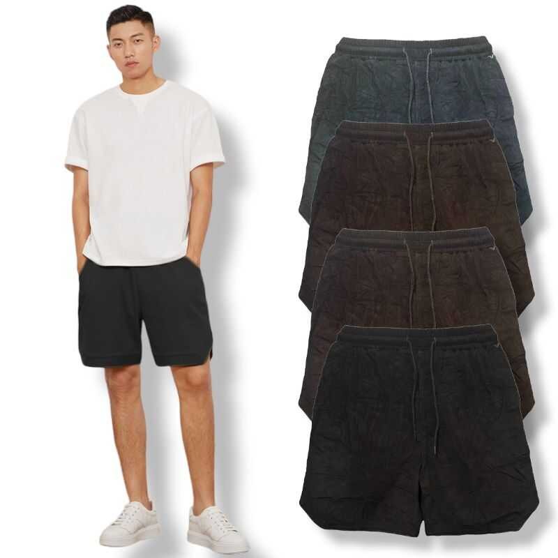 2 Pocket Above The Knee Plain Cotton Colored Garterize Short Unisex ...