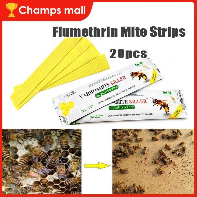 20 Professional Bee Acaricide Fluvalinate Strips Varroa Mite Killer ...