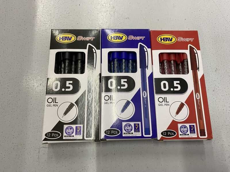 HBW SWIFT 0.5 OIL GEL BLACK BLUE RED PEN BOX OF 12 BALLPEN (Office ...