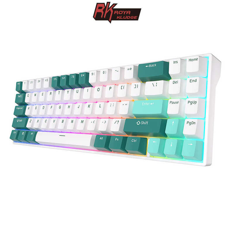 RK ROYAL KLUDGE Rk71 Mechanical Gaming Keyboard 71 Keys Wireless Hot ...