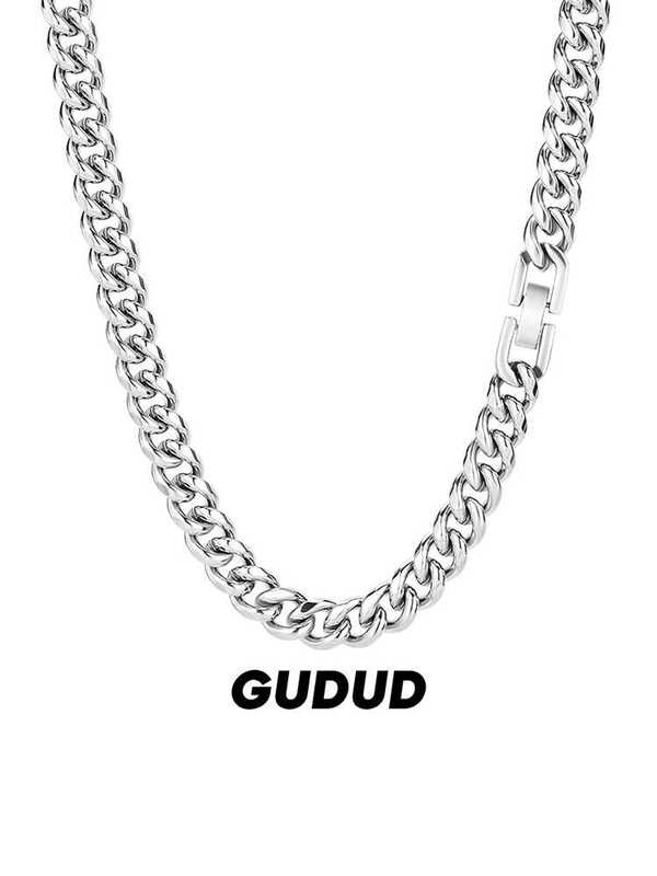 Ren Jialun Chi Cheng Same Style Buckle Cuban Necklace for Men Trendy ...
