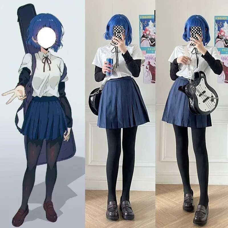 Yy Anime Yamada Ryo Cosplay Costume White Shirt Blue JK Skirt School ...