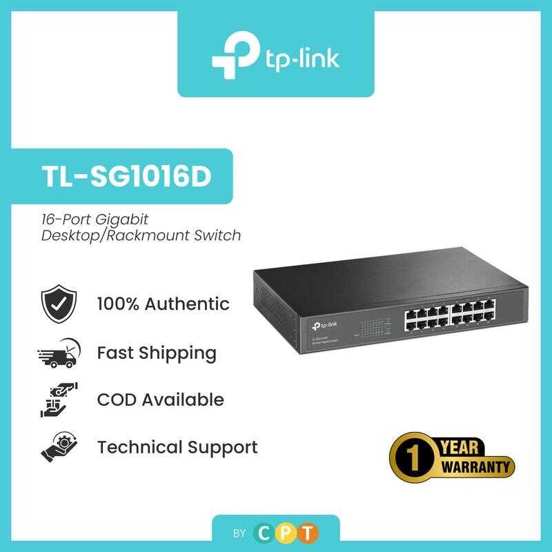 Tp-Link Tl-Sg1016d 16-Port Gigabit Desktop/Rackmount Switch | Network Hub Afd B65 | Shopee ...