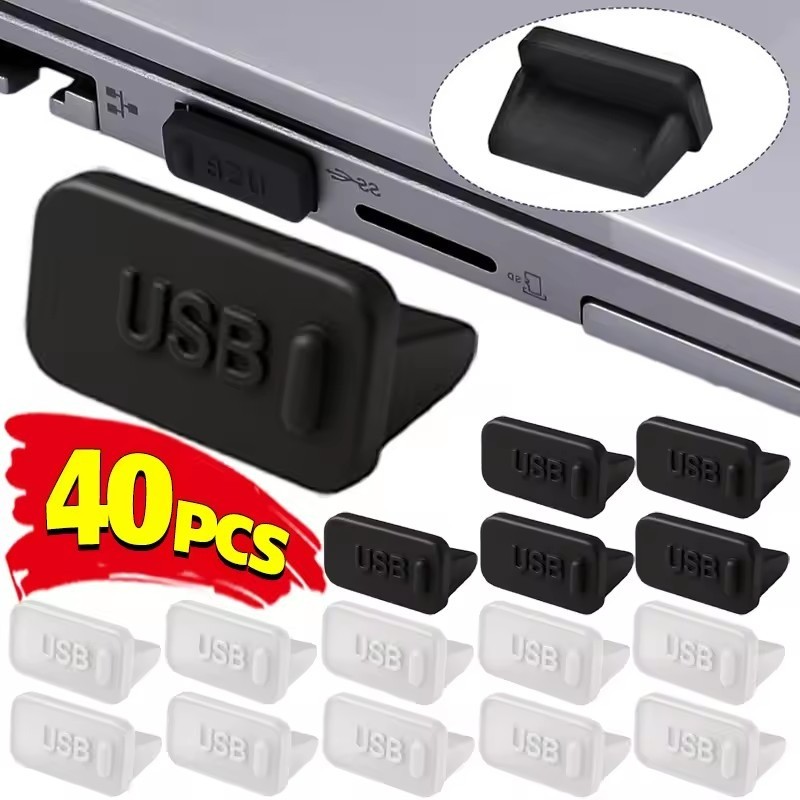 Flexible Silicone USB Port Covers - 1.3cm Dust Proof Plugs for All ...